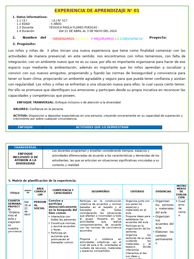 Proyecto Ambientacion | PDF | Aprendizaje