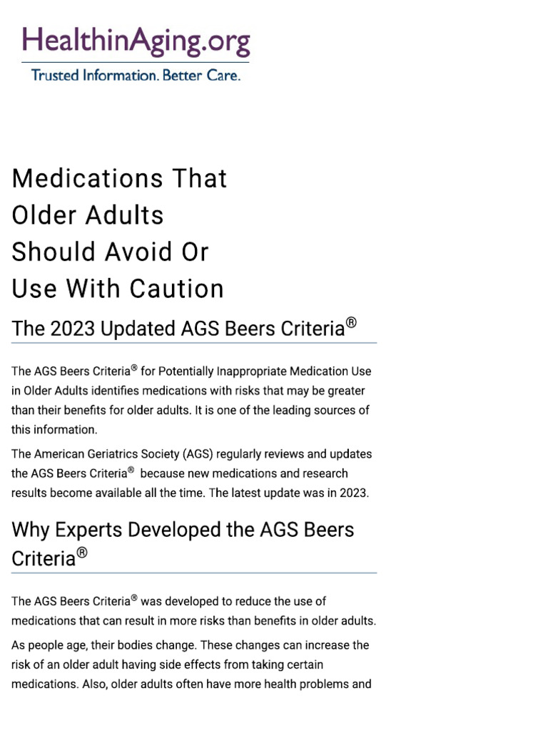 Beers Criteria | PDF