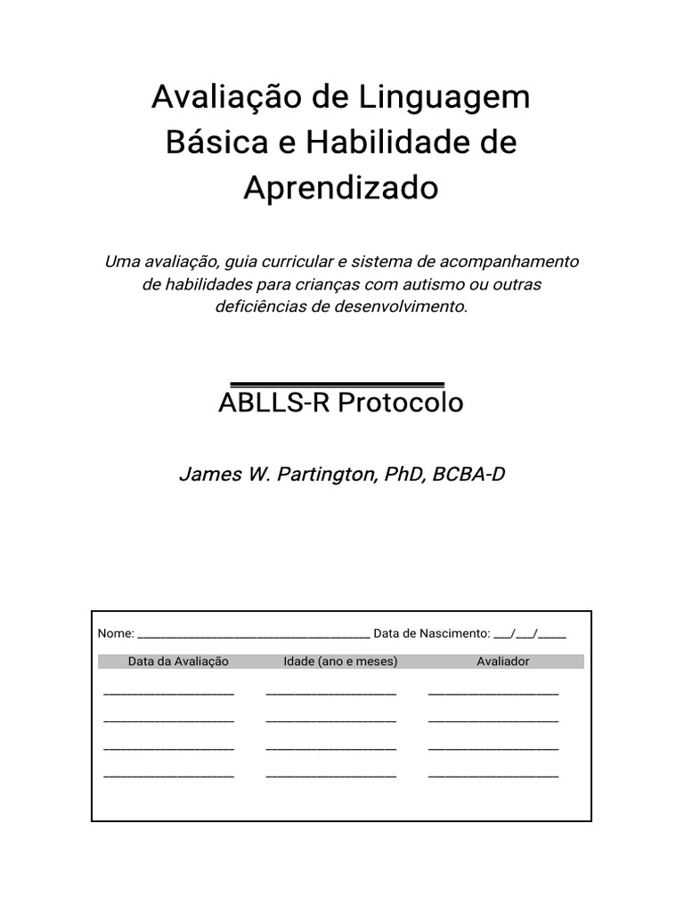 ABLLS-R Protocolo | PDF