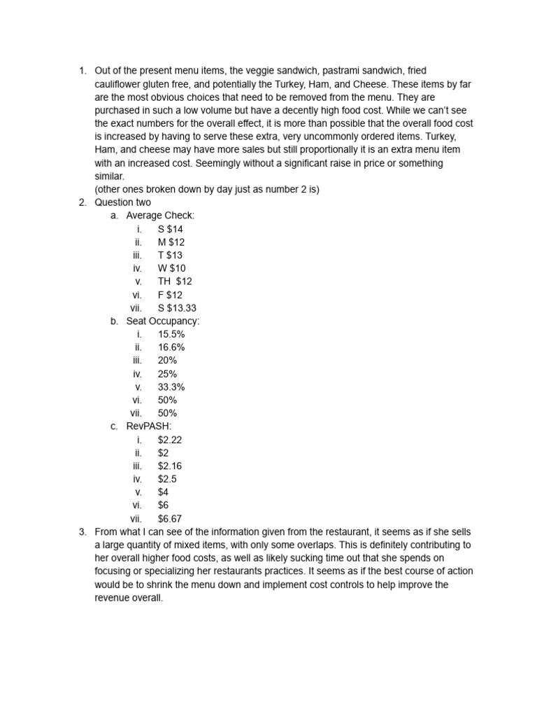 Restaurant RM Assignment | PDF