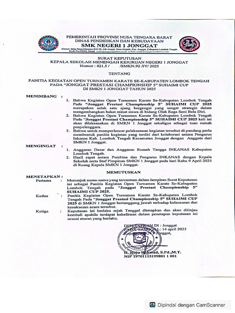 SK Panitia Turnamen | PDF