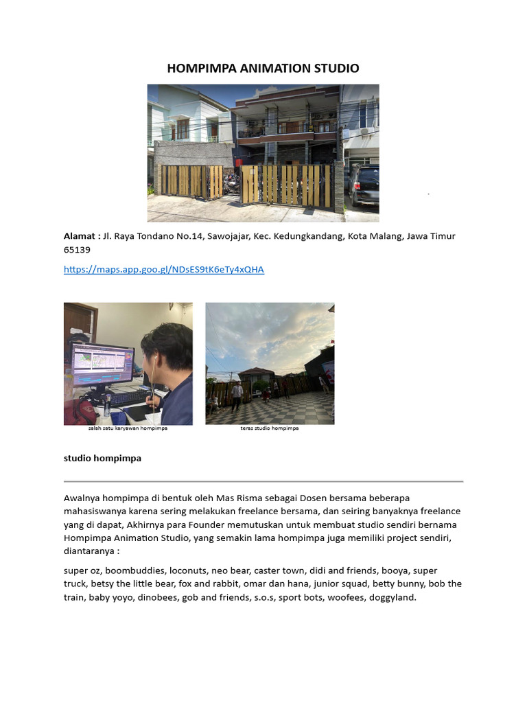 Hompimpa Animation Studio | PDF