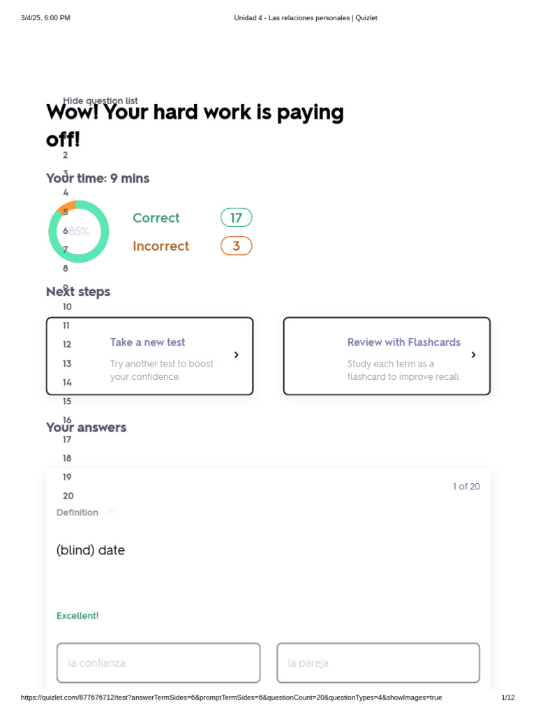 Unidad 4 - Las Relaciones Personales - Quizlet | PDF | Learning Methods | Learning