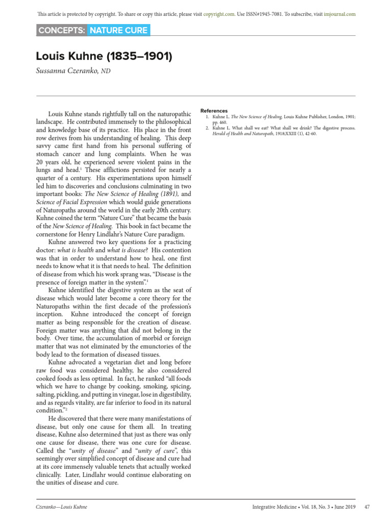Sussanna Czeranko - Louis Kuhne (2019) | PDF | Medicine