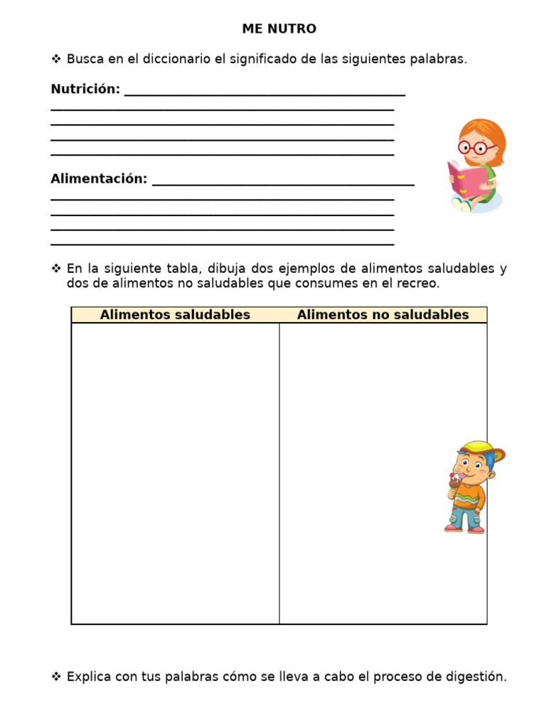 Anexos Planeacion Dime Que Comes y Te Dire Quien Eres | PDF | Sistema digestivo humano | Digestión