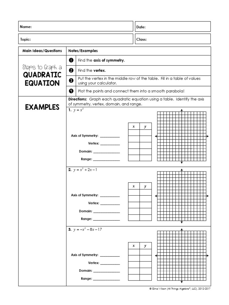 Day 50 - Solving Quadratic Equations (Factored Form) (Practice) | PDF ...