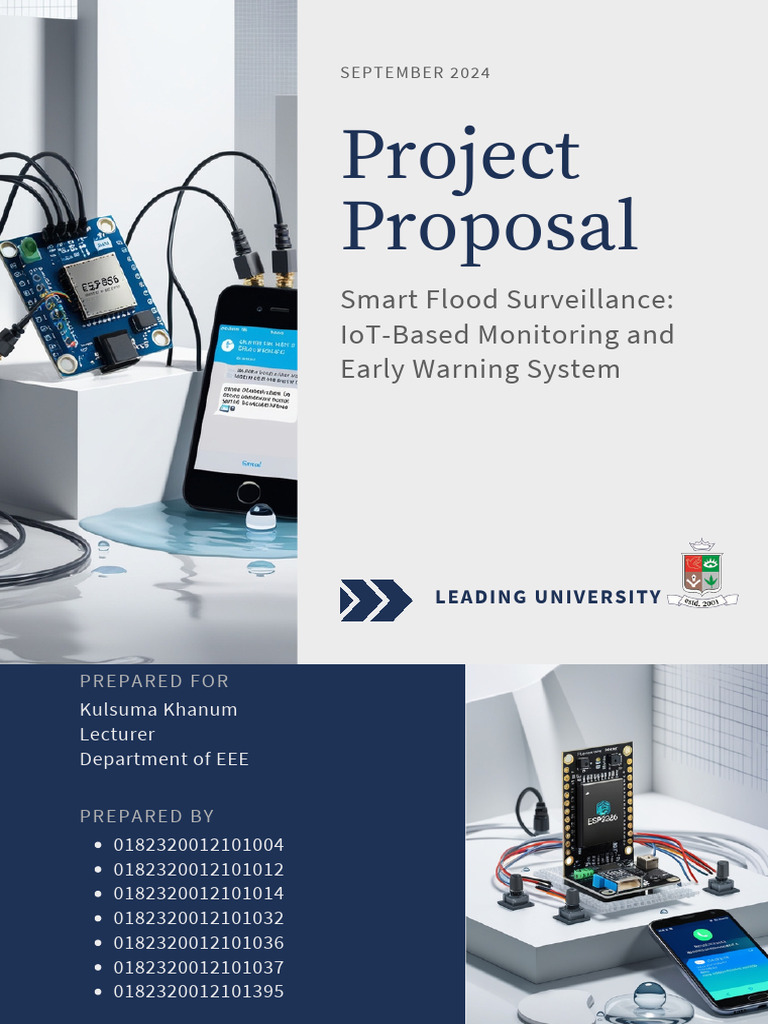 Project Proposal of Smart Flood Surveillance IoT Based Monitoring and Early Warning System by ...