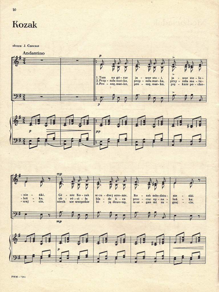 KOZAK Nuty SAB | PDF