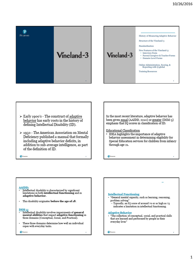 Vineland-3 PPT With Q-Global | PDF | Intellectual Disability | Learning