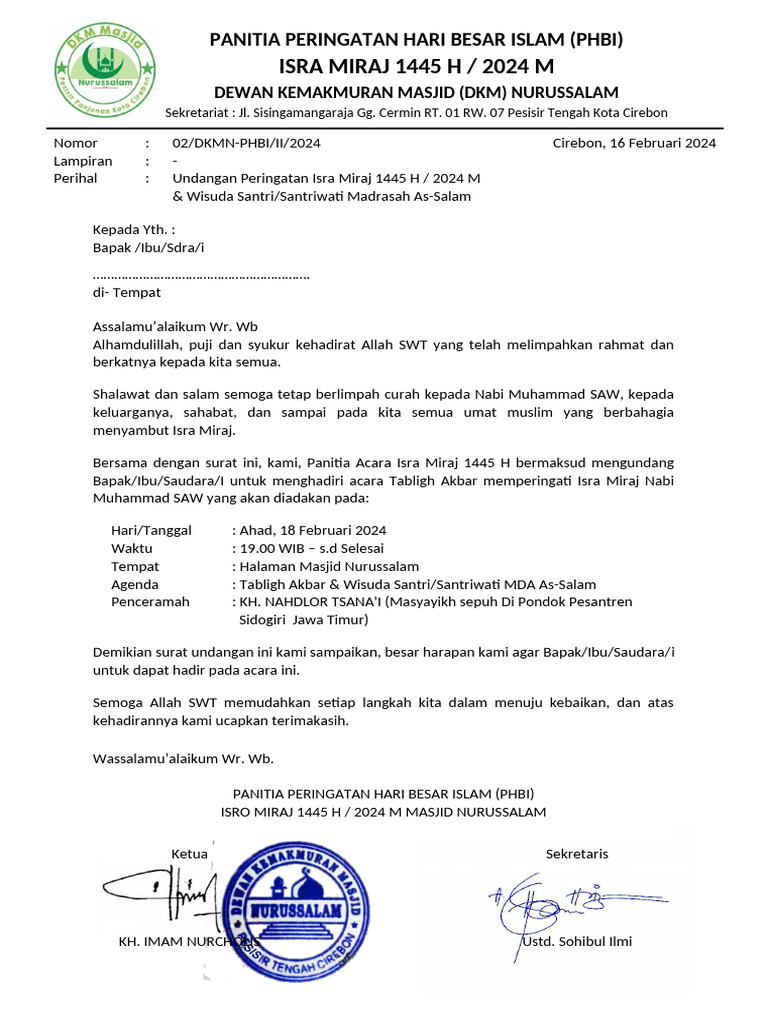 Undangan Isro Miroj | PDF