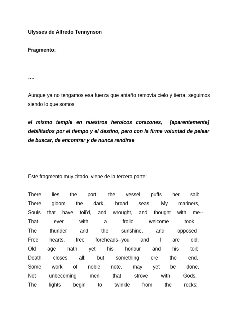 Ulysses: La voluntad de no ceder | PDF