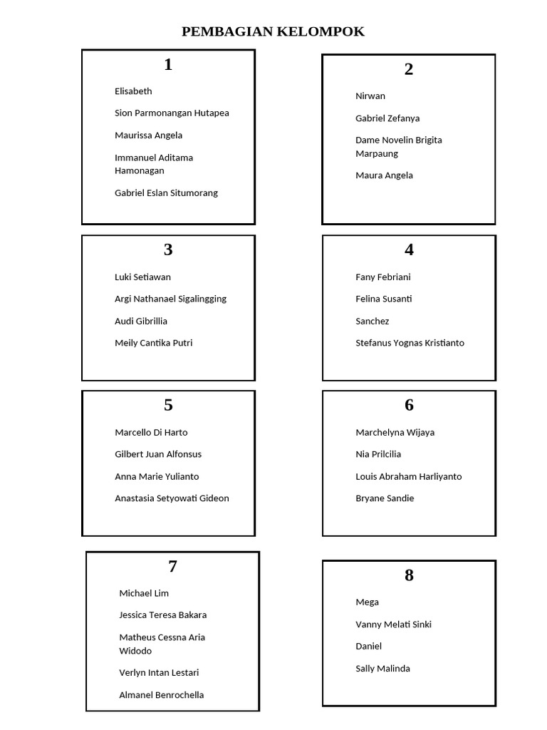 PEMBAGIAN KELOMPOK | PDF
