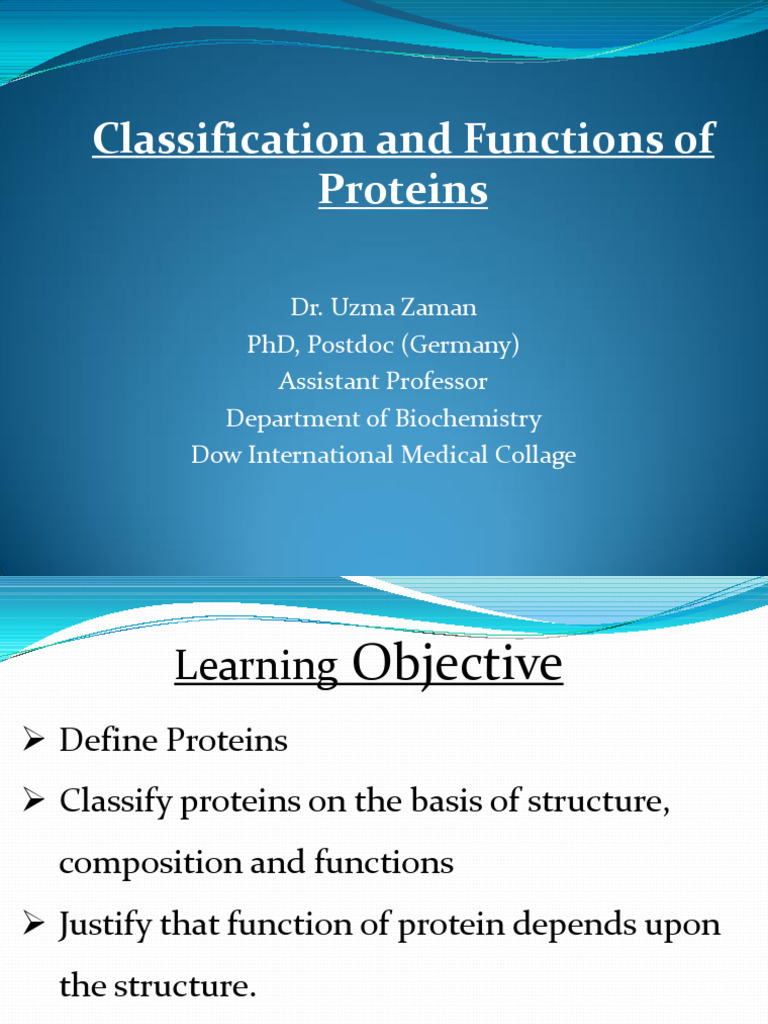 Protein Classification Lecture - 2025 | PDF | Proteins | Cofactor ...