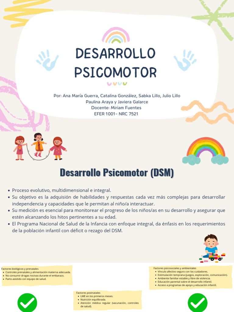 Presentación Desarrollo Psicomotor | PDF | Enfermería | Educación de la primera infancia