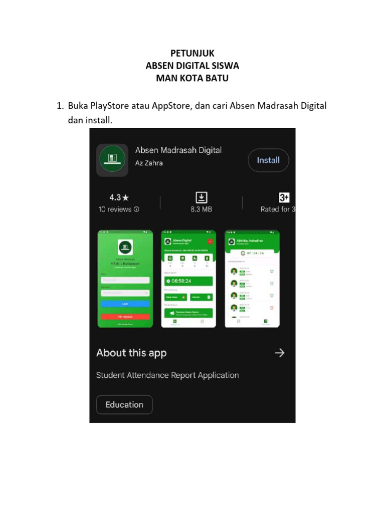 PETUNJUK ABSEN SISWA | PDF