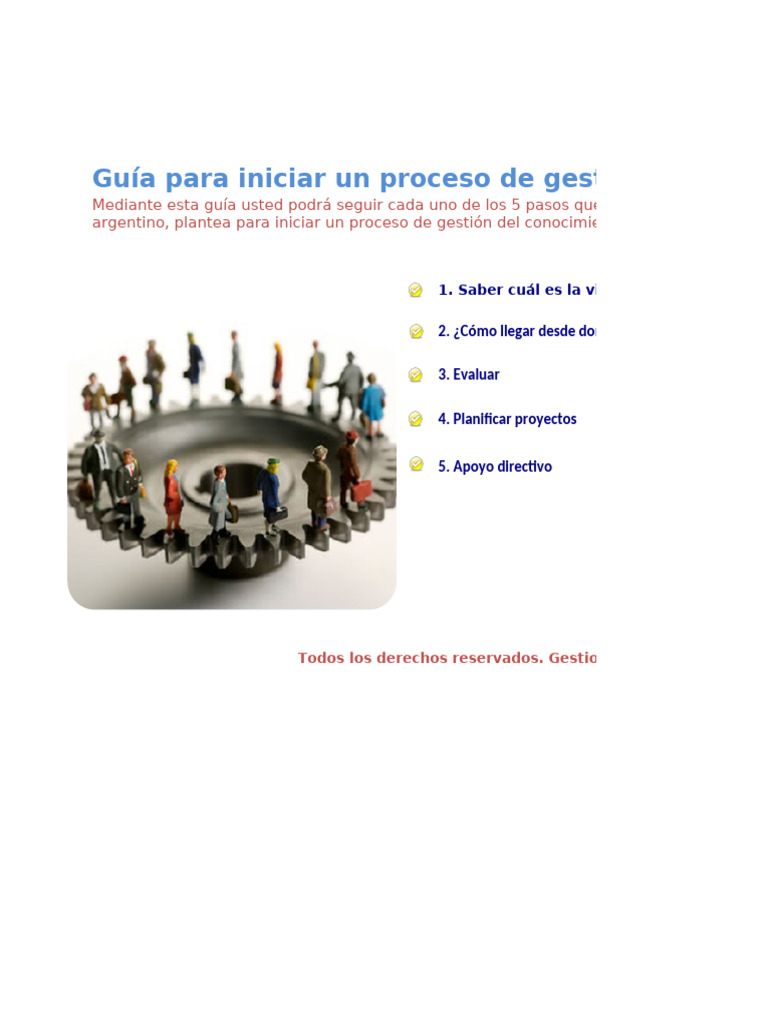 Guia para Iniciar Proceso Gestion Del Conocimientov3 | PDF ...