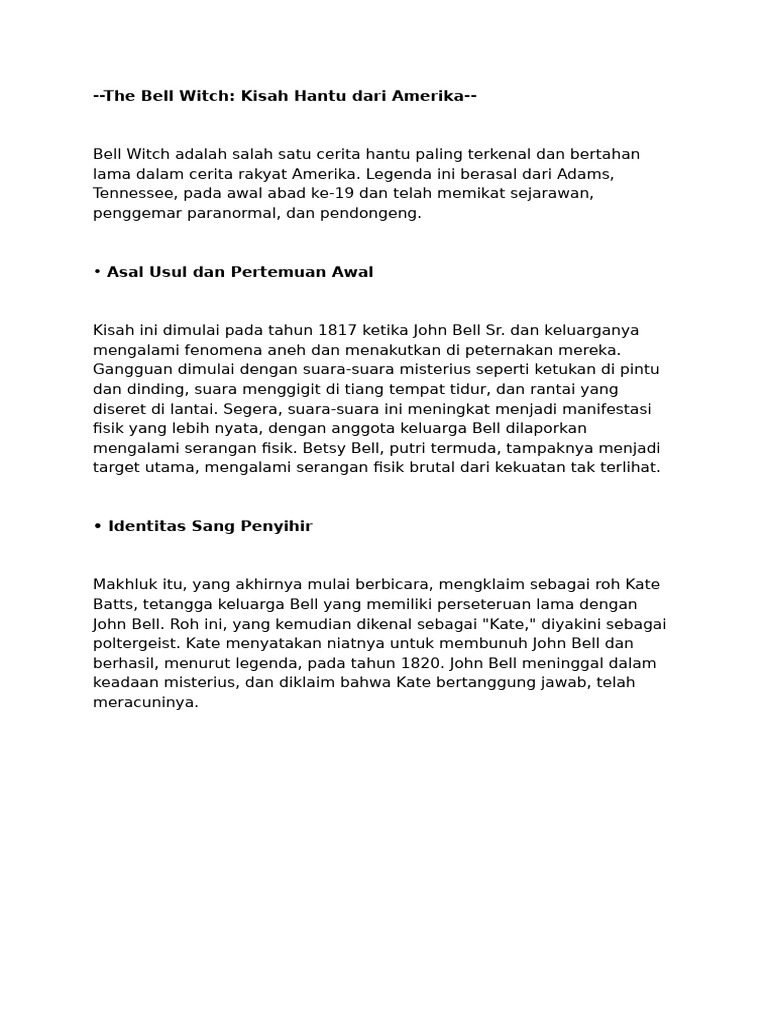 The Bell Witch Project | PDF