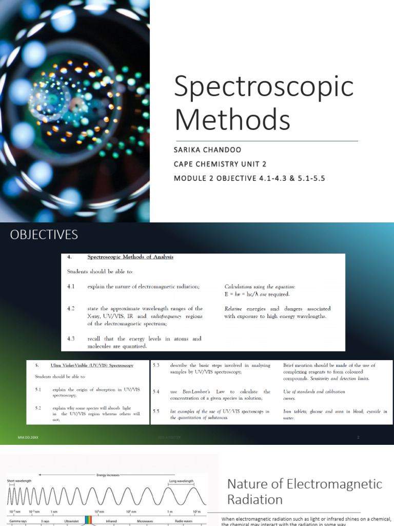 CHEMU2-Spectroscopic Methods & UV-VIS | PDF | Ultraviolet–Visible Spectroscopy | Molecular Orbital