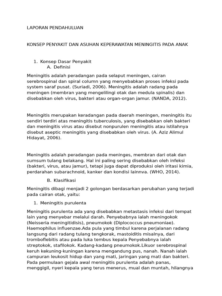 LP Meningitis Pada Anak | PDF
