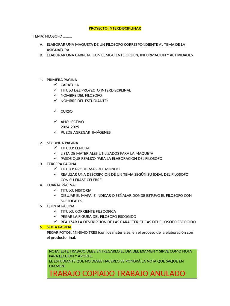 Proyecto Interdisciplinar | PDF