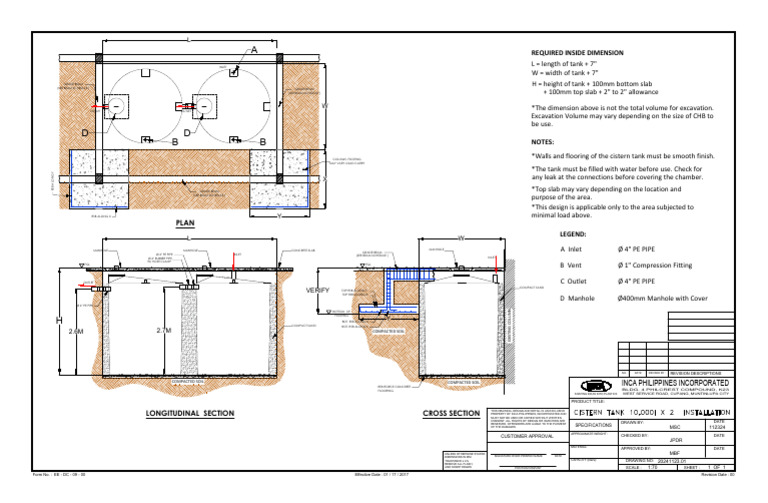 Cistern Tank Design Specifications | PDF | Pipe (Fluid Conveyance ...