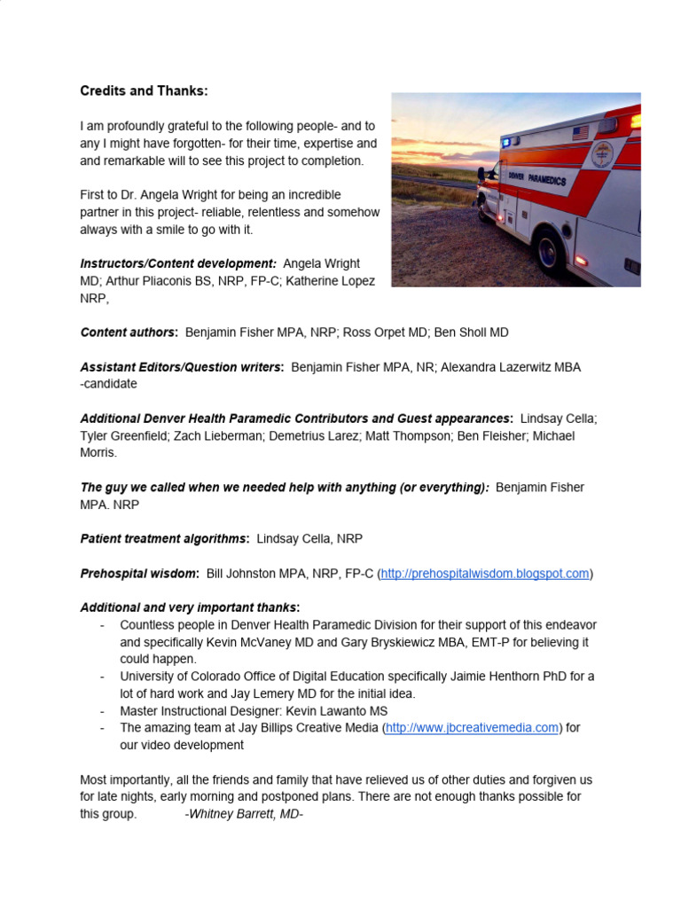 Acknowledgments for Project Contributors | PDF