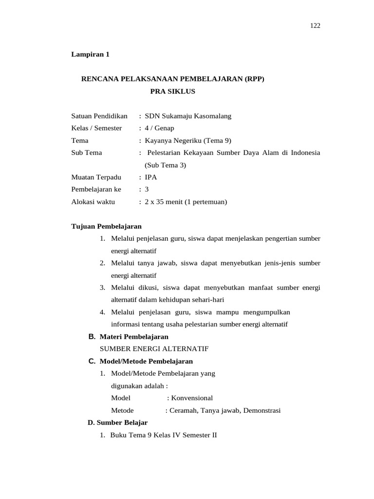 Lampiran RPP | PDF