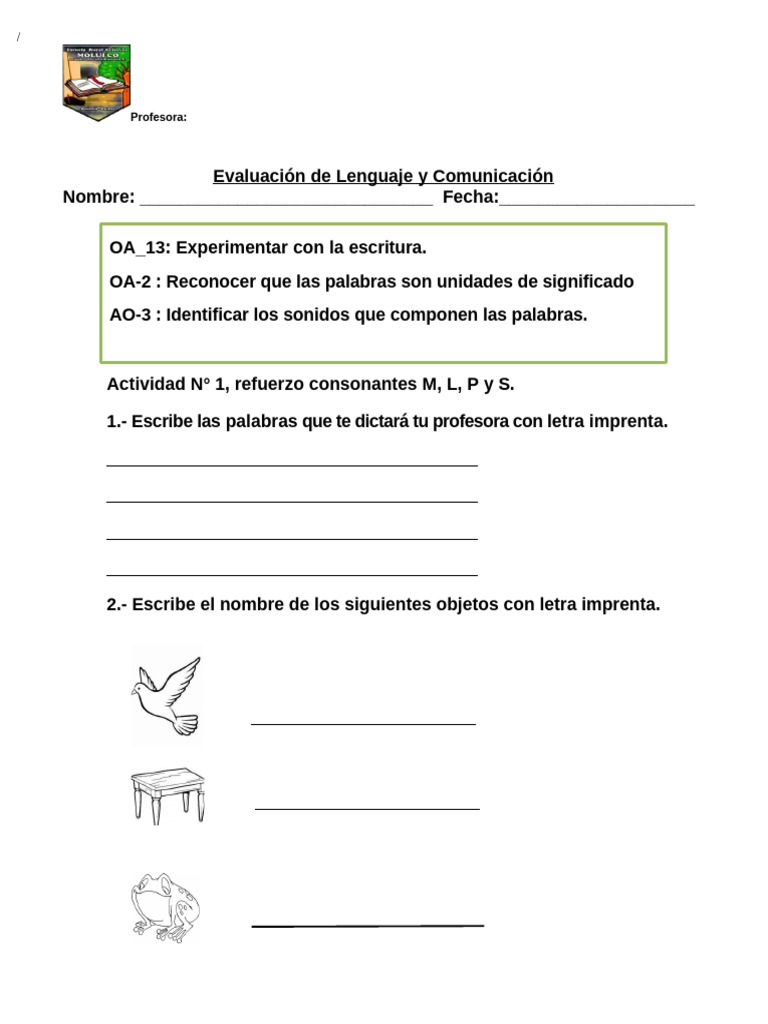 Evaluacion Lenguaje 2 Basico | PDF
