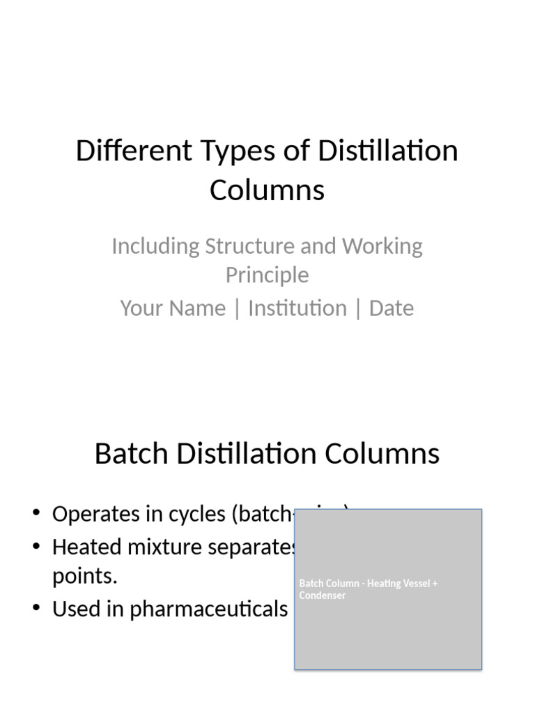 Types of Distillation Columns With Figures | PDF
