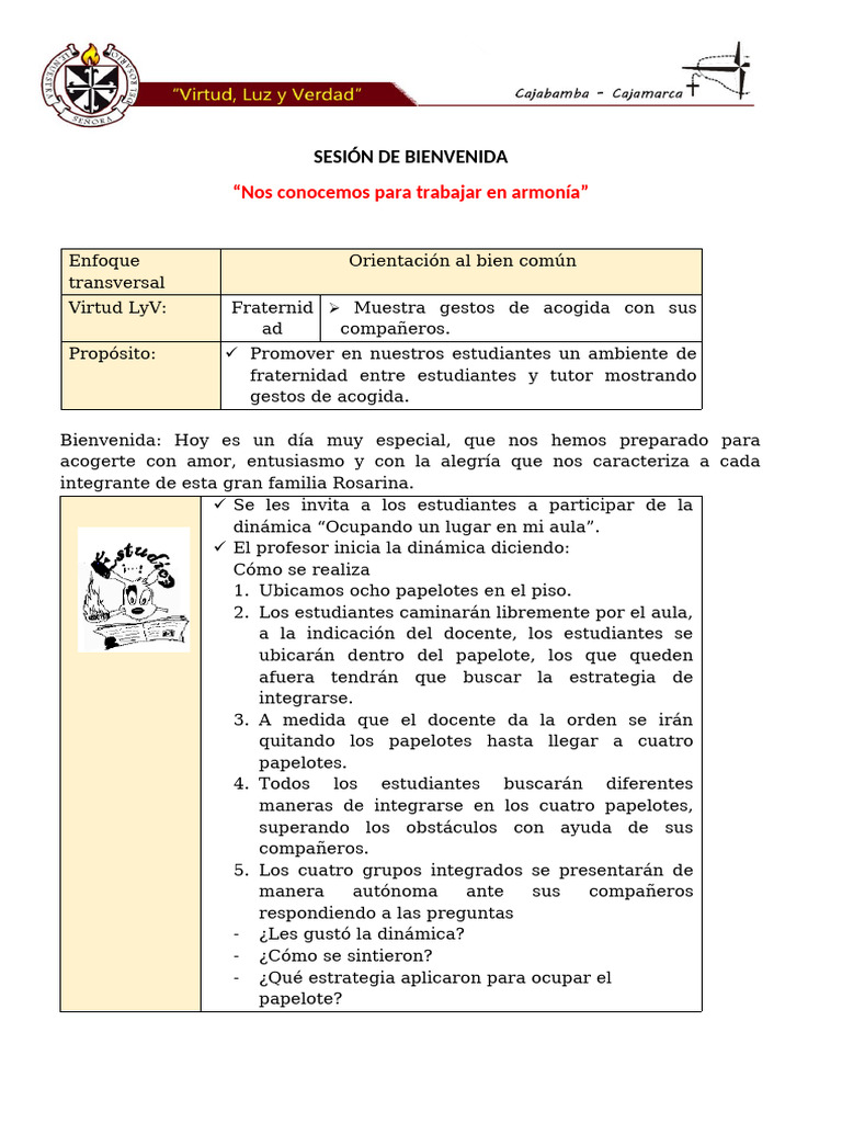 Sesión de Bienvenida 2025 | PDF