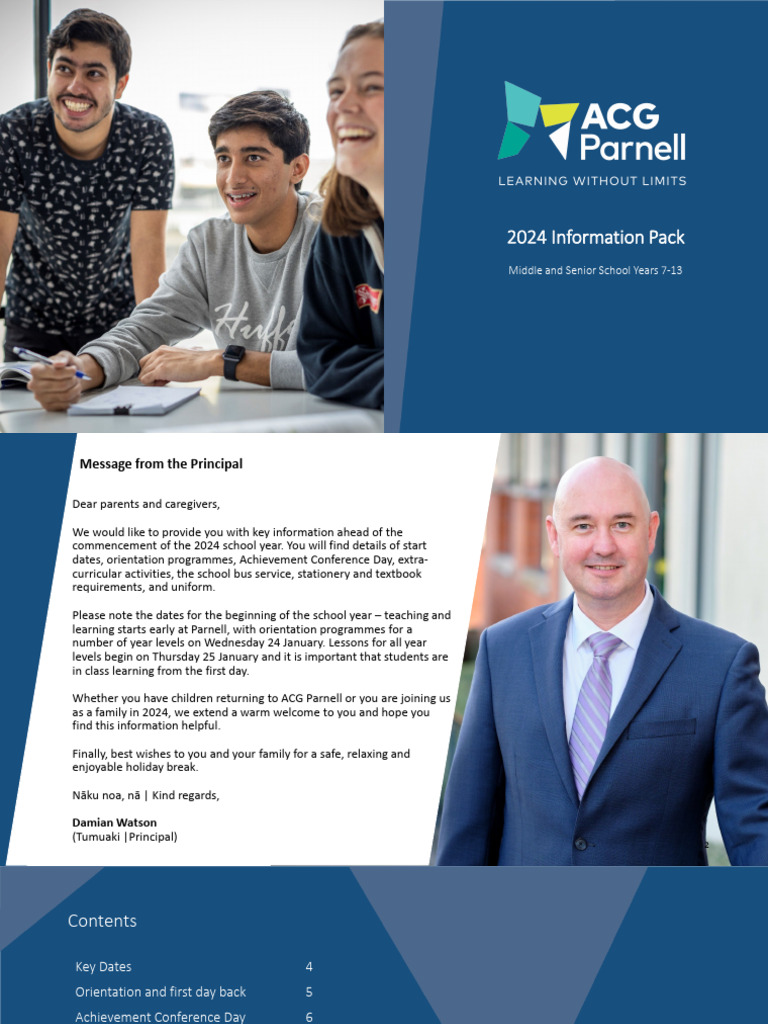 2024 New Year Welcome - Year 7 To 13 | PDF | Textbook | Pencil