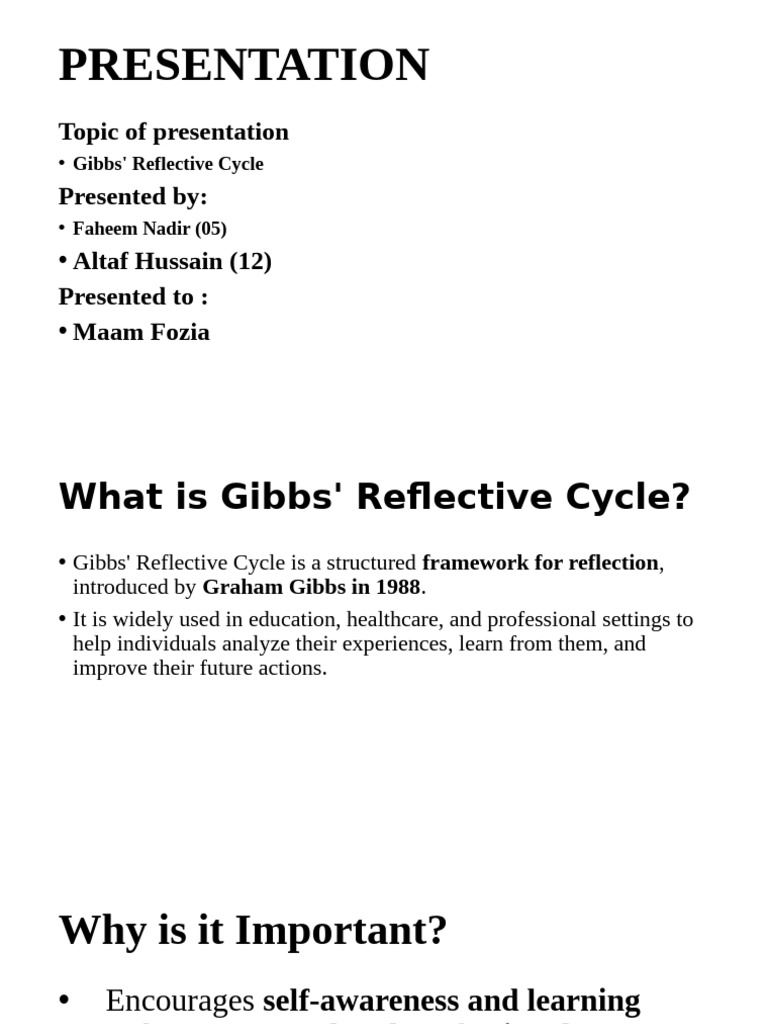 Gibbs' Reflective Cycle | PDF | Emotions | Reflective Practice