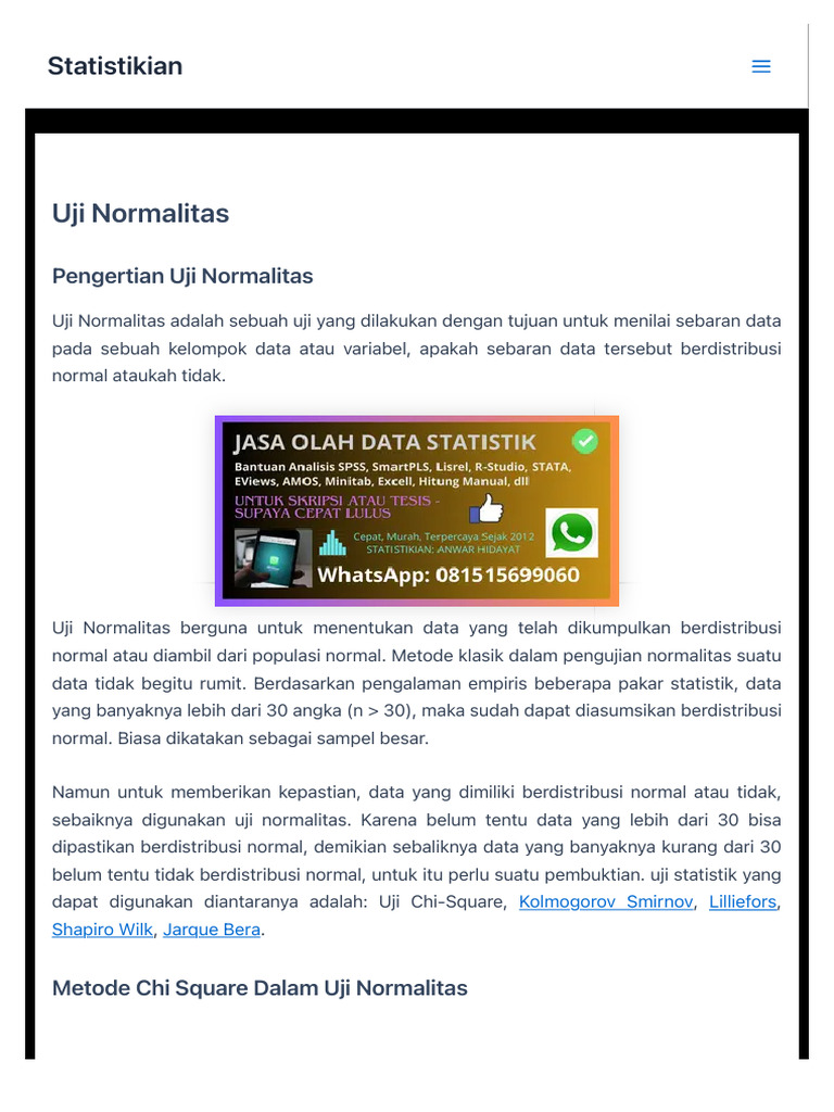 Materi Uji Normalitas | PDF