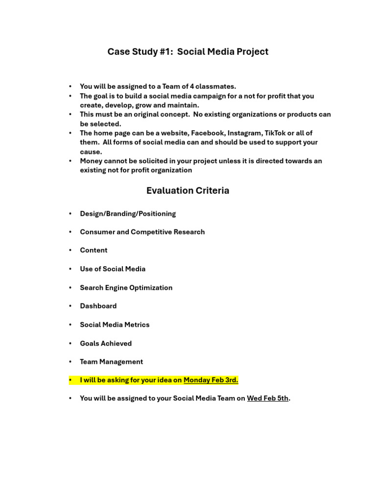 Social Media Campaign Case Study Guide | PDF
