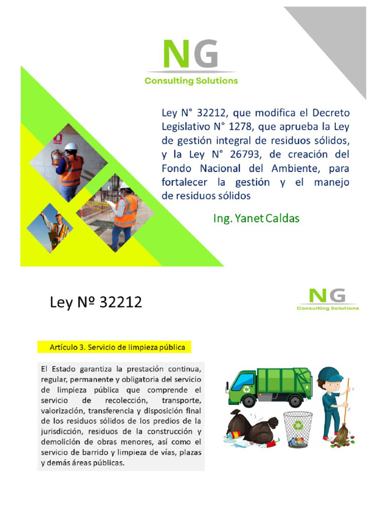 Ley #32212 - Modificarroria Del D.L. #1278-Ley de Gestión Integral de ...