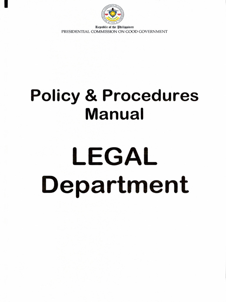 Policy Procedures Manual Legal Department | PDF
