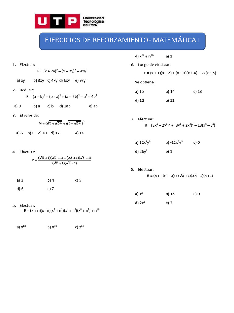 S03 - 1 Resolver Ejercicios de Refuerzo | PDF