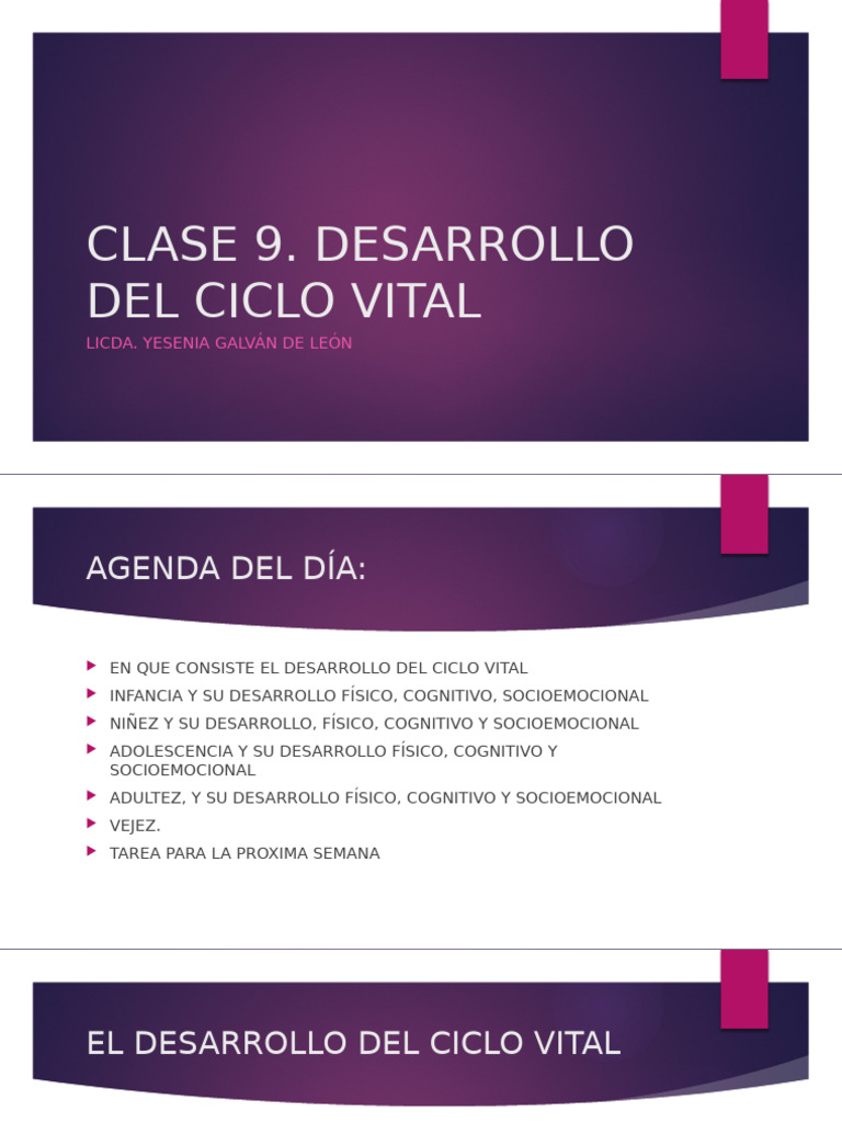 Clase 9. Desarrollo Del Ciclo Vital | PDF | Adultos | Adolescencia
