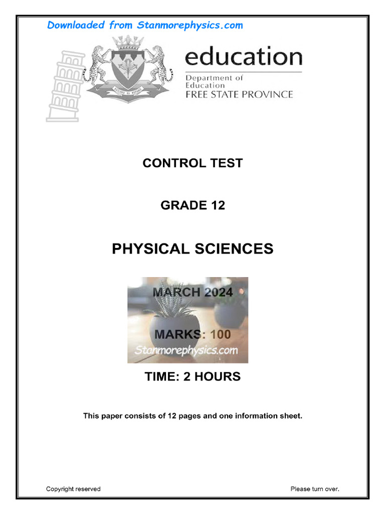 FS Physical Sciences Grade 12 March 2024 QP and Memo | PDF