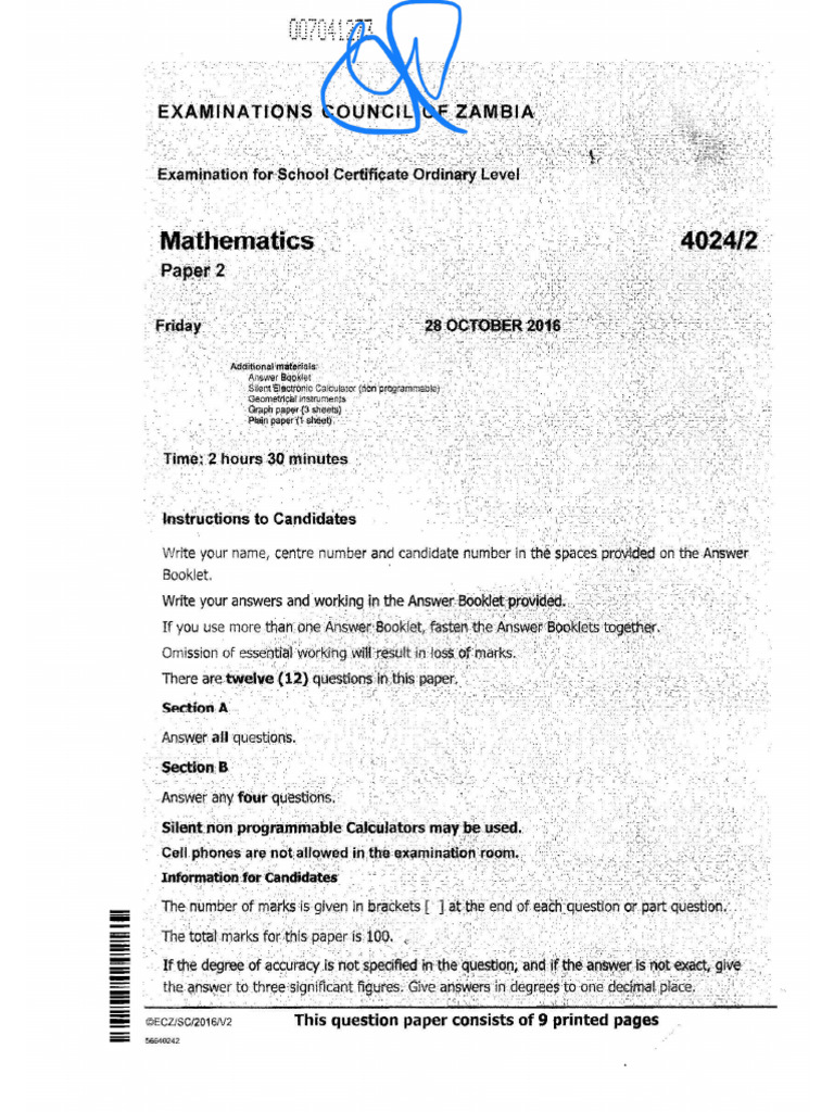 g12 Maths p2 2016 | PDF