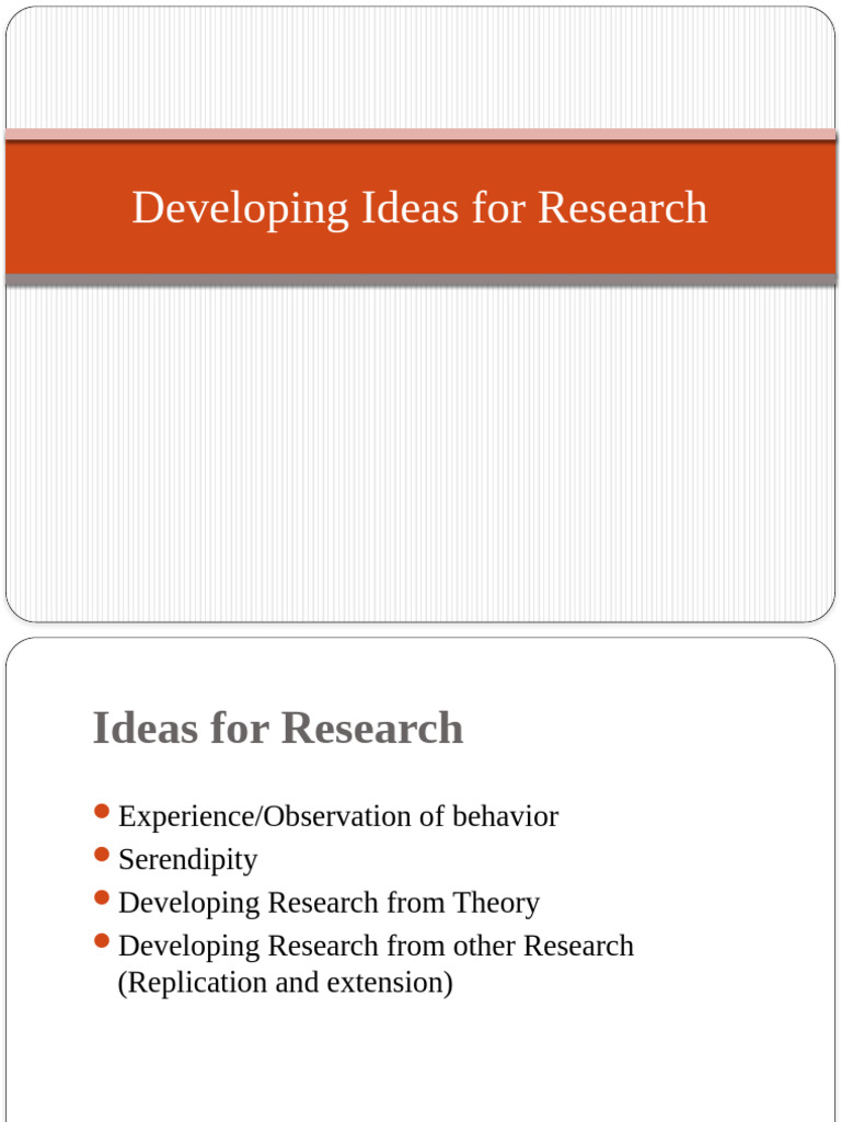 Research Idea Development Techniques | PDF | Quantitative Research ...