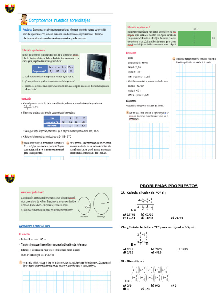 Comprobamos Nuestros Aprendizajes Ficha 15 Ok | PDF