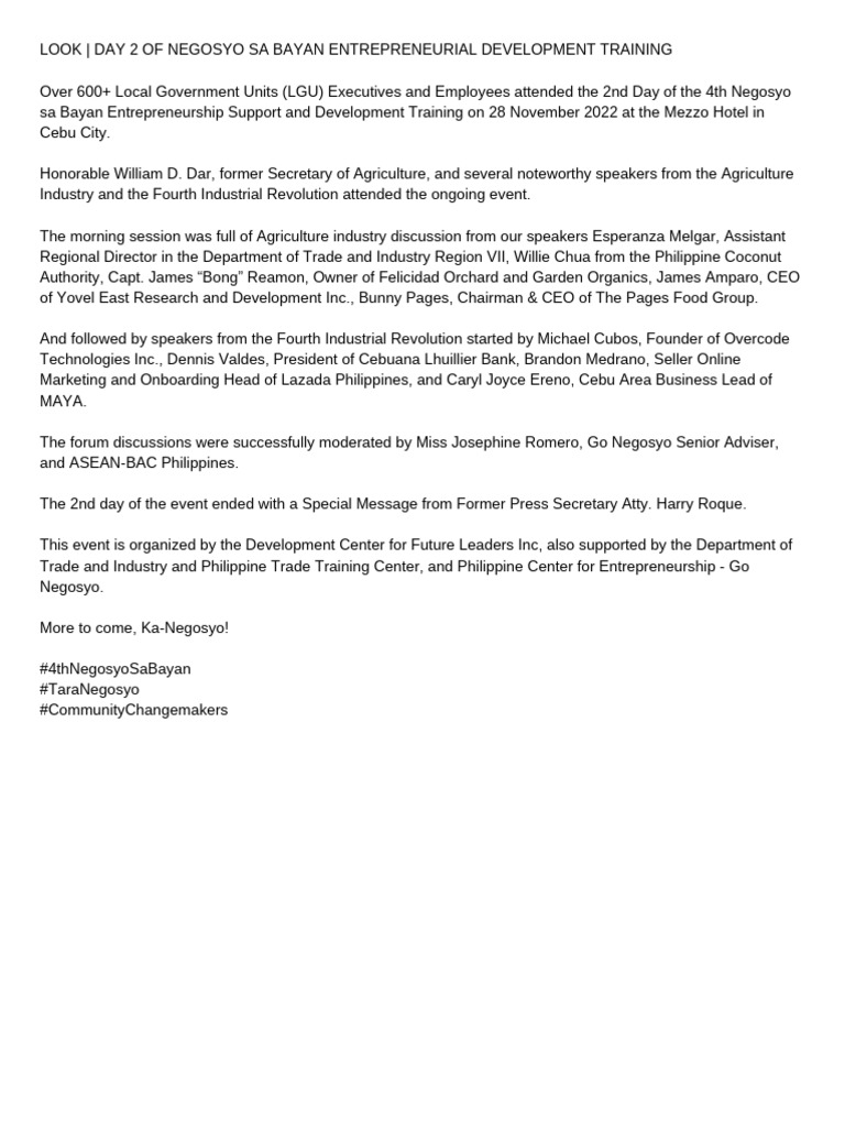 Day 2 Post Caption | PDF