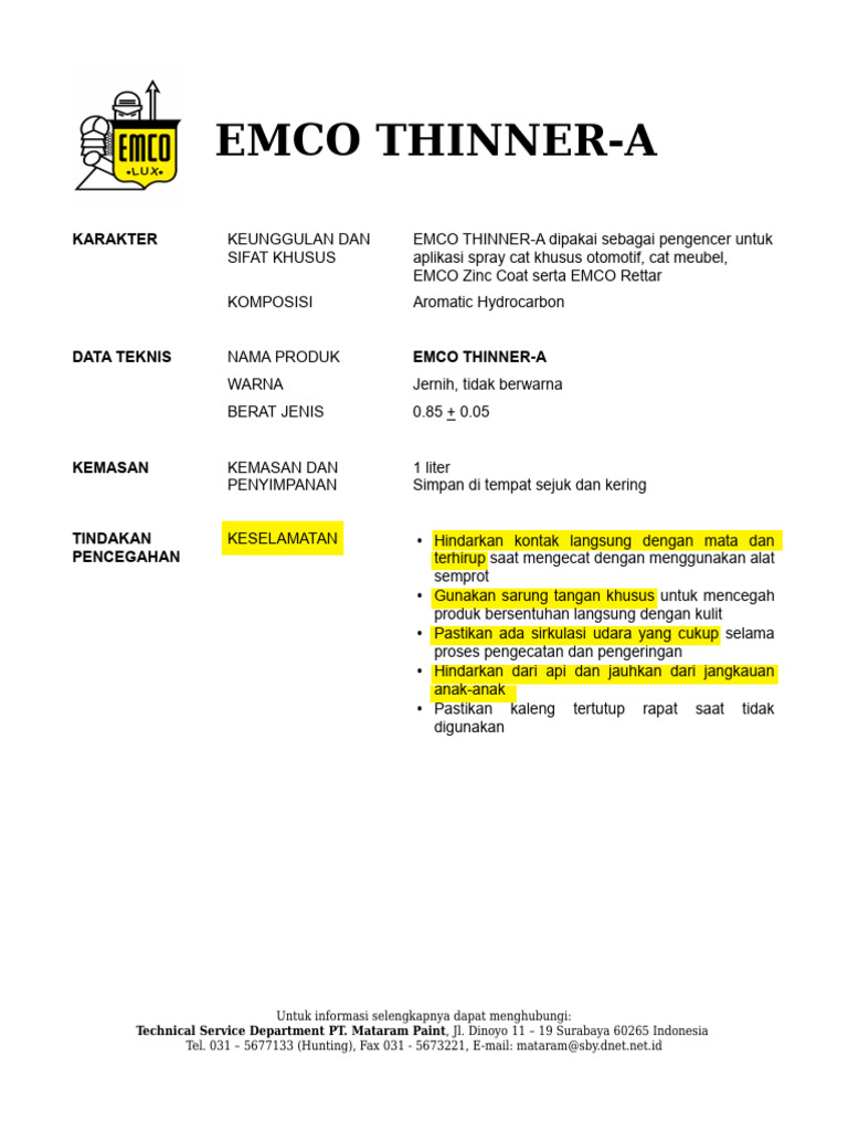 IN-Emco Thinner A | PDF