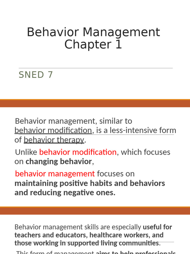 Behavior Management CHAPTER 1 | PDF | Reinforcement | Behavior Modification