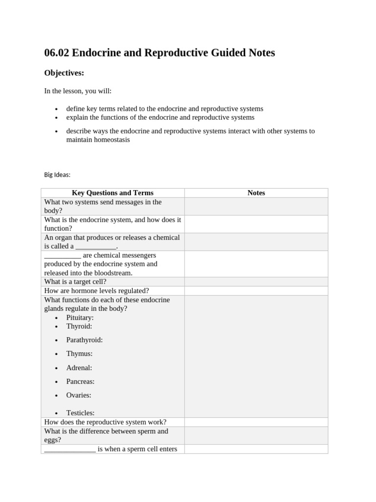 Endocrine & Reproductive Systems Guide | PDF