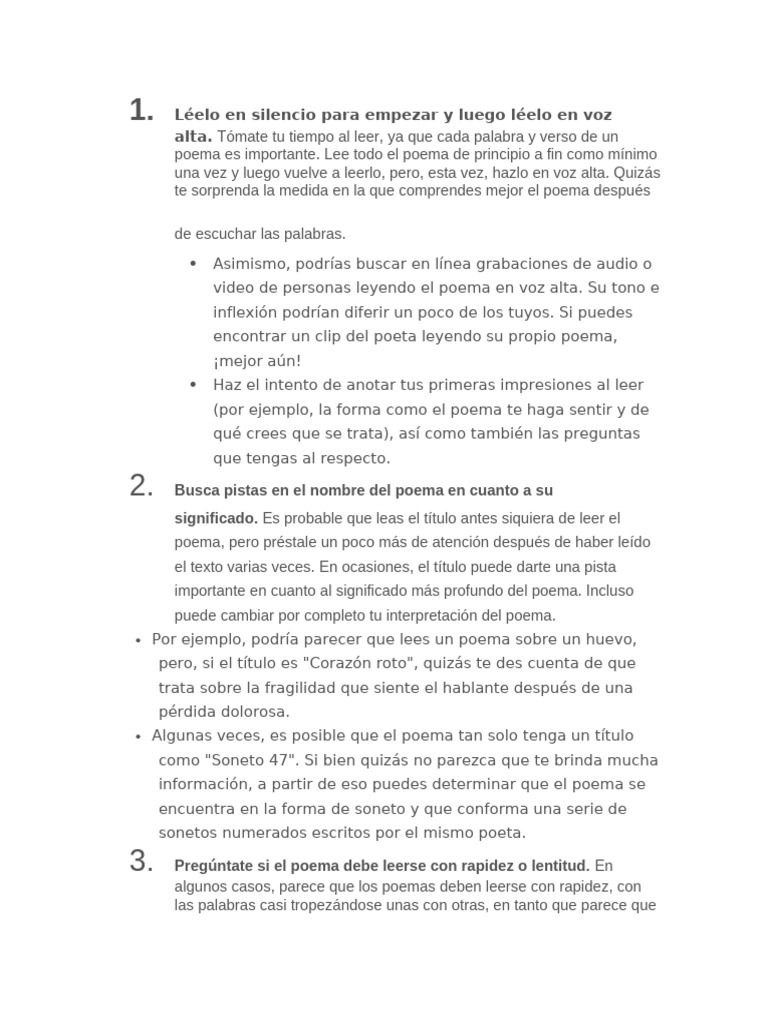 Cómo Analizar un Poema Efectivamente | PDF | Metro (poesía) | Ritmo