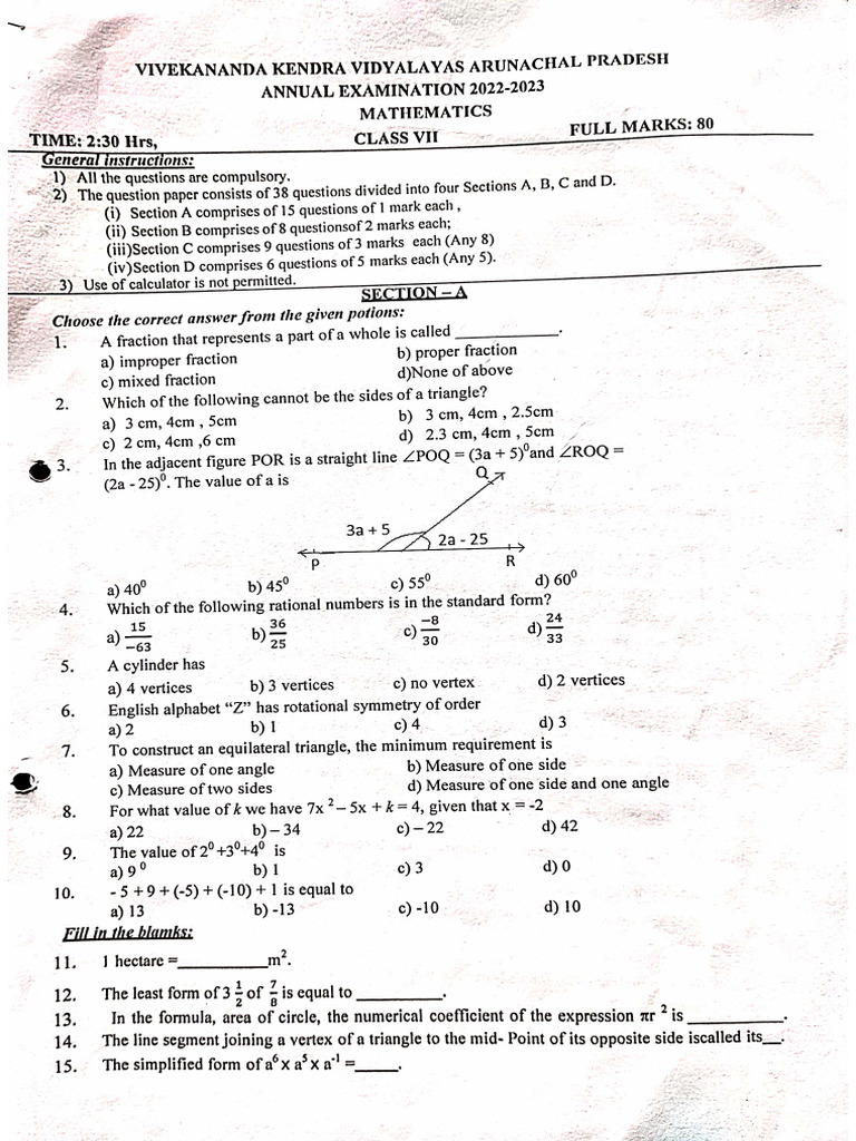 Annual Exam 2022-23 | PDF