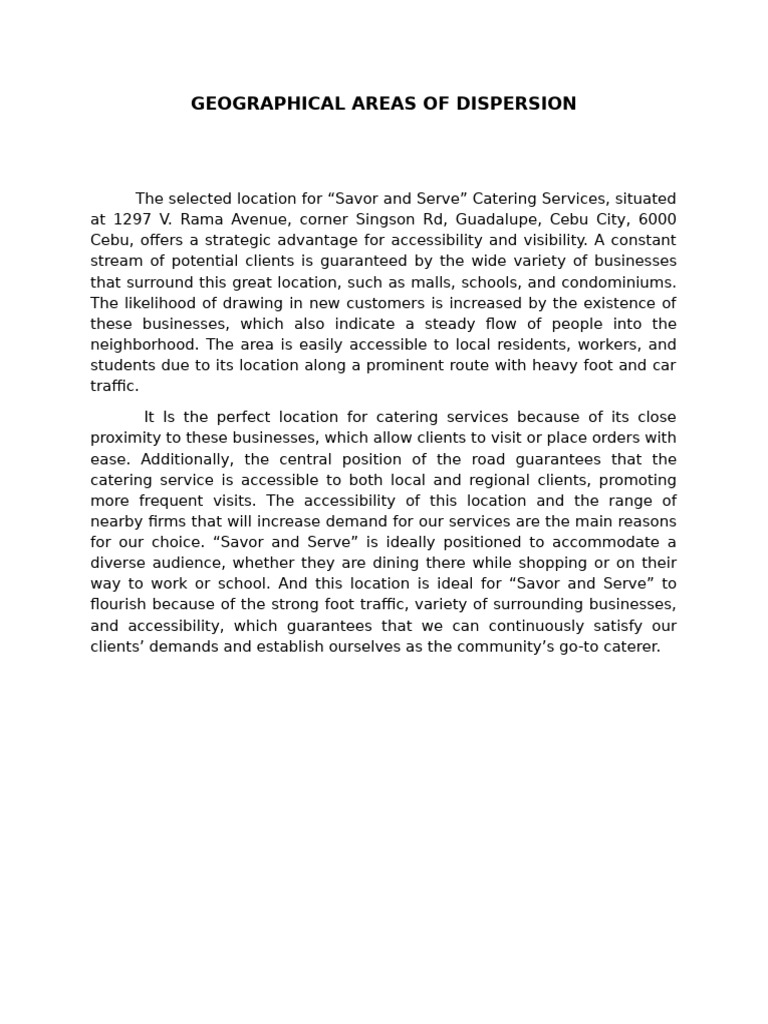 Geographical Areas of Dispersion | PDF