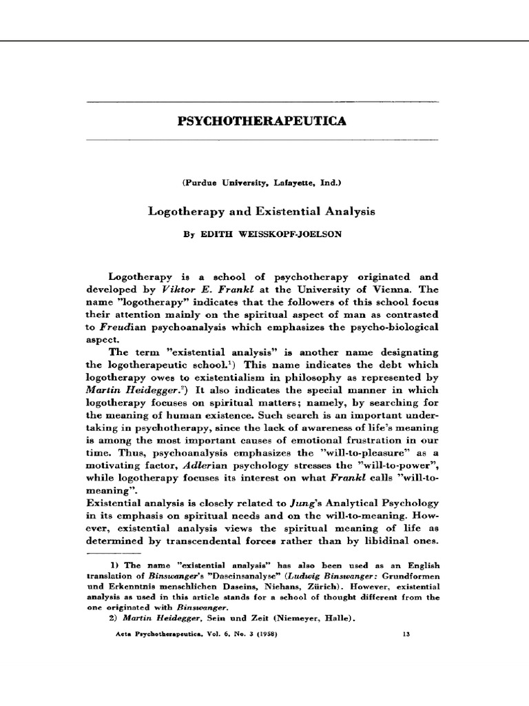 Existential Analysis | PDF